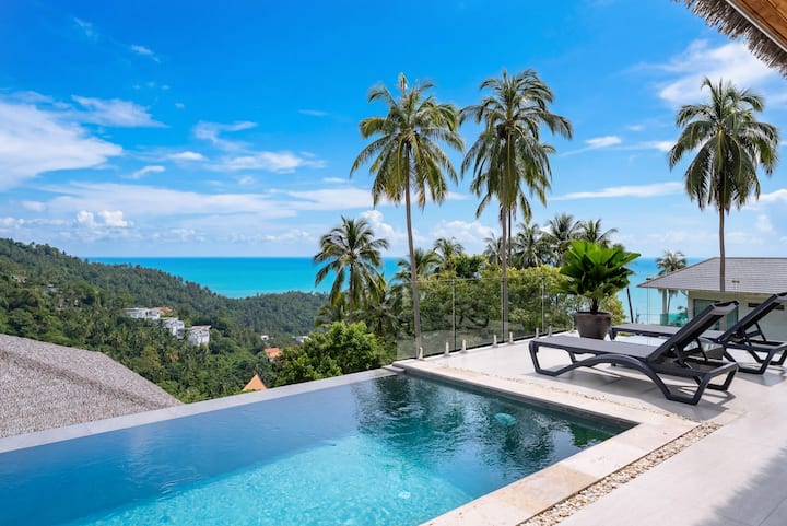 Sunrise Hill Amazing Seaview 4br Private Pool - Koh Samui