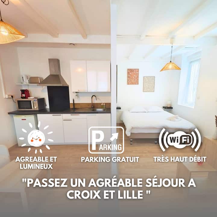 Croix Studio Lumineux - Queen Size+parking Gratuit - Croix