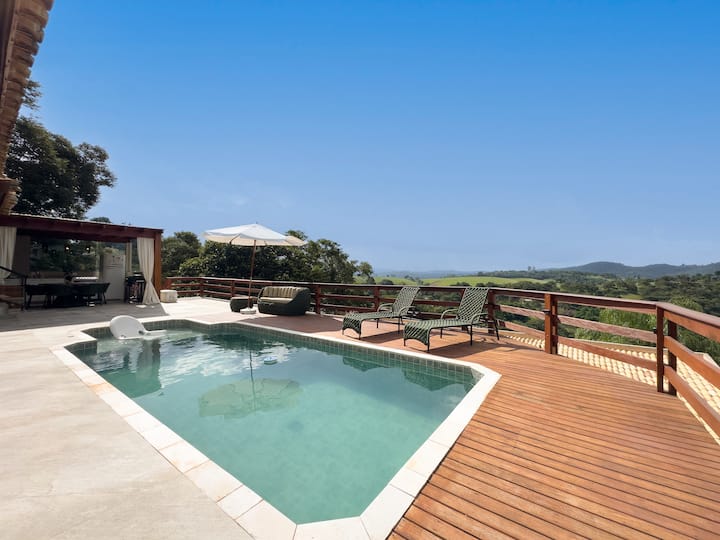 Piscina, Spa Aquecido, Deck C/ Vista Das Montanhas - Atibaia