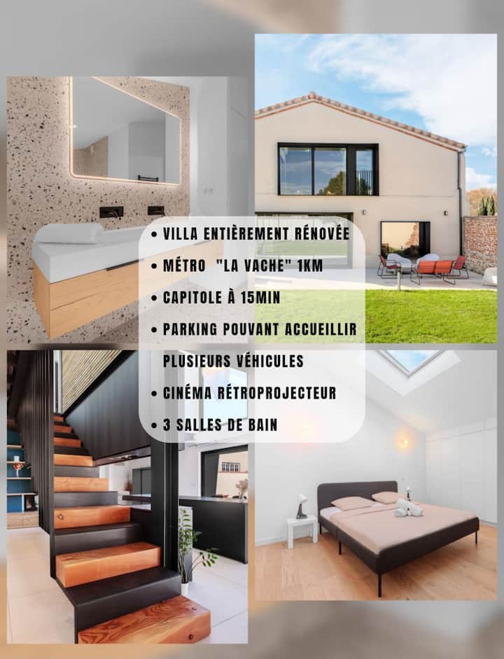 Villa Atypique Toulousaine-cinéma-freeparking-9per - Saint-Alban, France