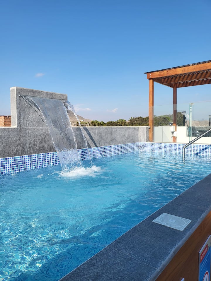 Dpto. 105 Familia Pequeña. Piscina. Cocina Full - Quilmaná