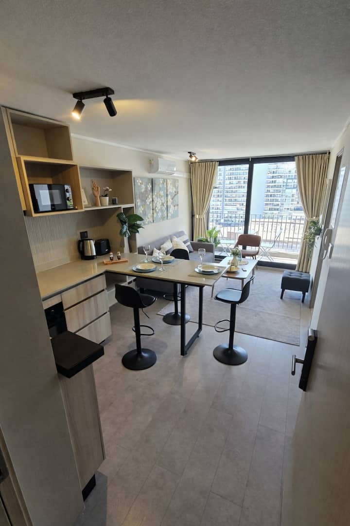 Pasos Estadio Nacional & Metro: Nuevo Depto. C/a.c - Santiago, Chile