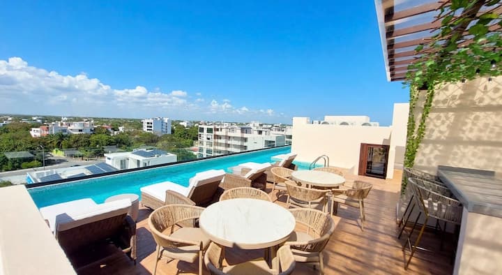 Appartement 1 Chambre + Piscine Sur Le Toit - Pc-12 Min-5av - Playa del Carmen