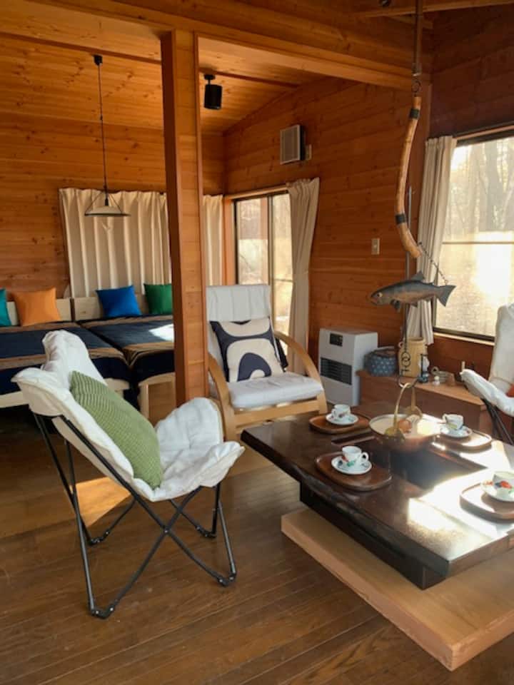 囲炉裏と茶室のある離れ：火と静寂で整う2棟貸切山荘 - 사쿠시