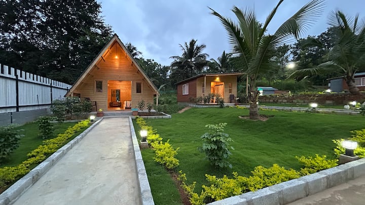 Private Nature Retreat | Poolside Wooden Cottages - Bangalore