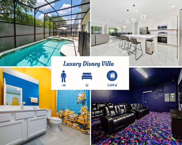 Luxury 12br Villa Near Disney Pool (Ma08) - Kissimmee, FL