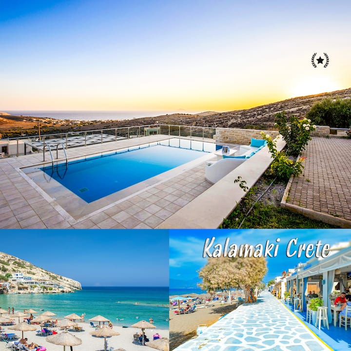 5' To Beach / 3 Villas / 3 Heated Pools /Sleeps 15 - Pitsidia