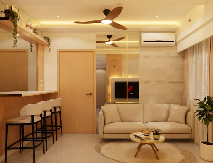 1 Bedroom-balcony-hotelmatress-450mbps-washing - Cebu City