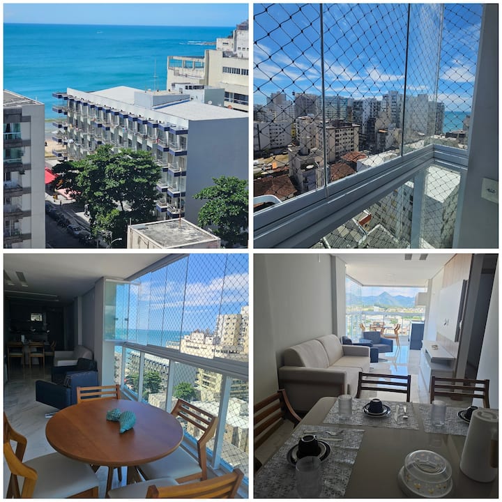 Praia Do Morro: Apto Vista Mar, Wi-fi E 2 Garagem. - Guarapari