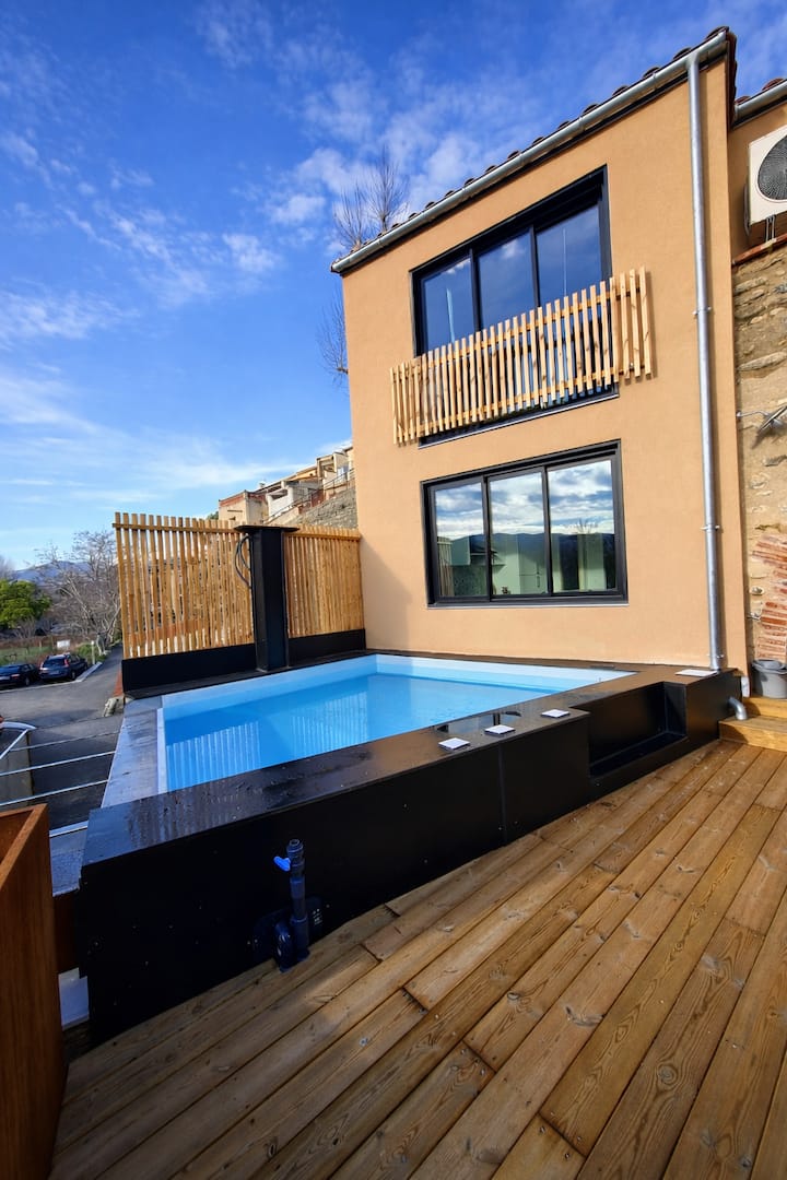 Piscine à Débordement Chauffée• Animaux Ok 6 Pers - Céret