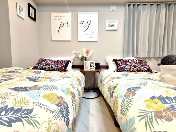 #401shinapt歌舞伎町/シングルベッド2台/エレベーターあり/都営大江戸線東新宿駅徒歩3分 - Shinjuku