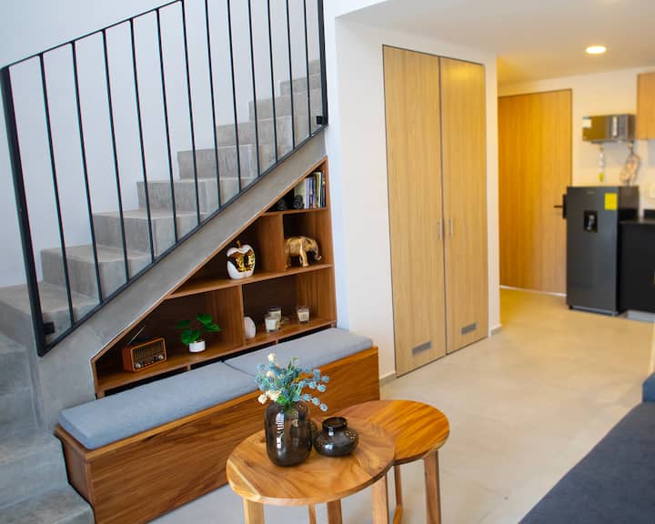 Acogedor Apartamento Doble Altura En Villadhara - Mexico