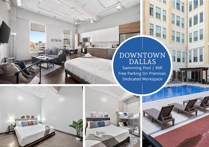Modern Downtown Apt| Pool, Laundry, Valet Parking - Dallas, TX