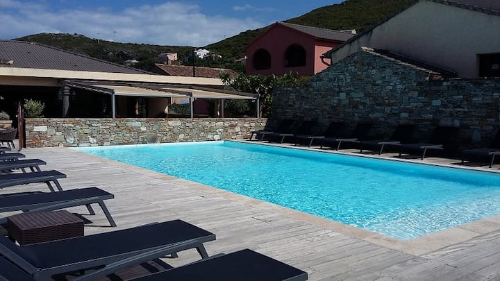Studio 3 Personnes Pmr Avec Piscine - Cap Corse