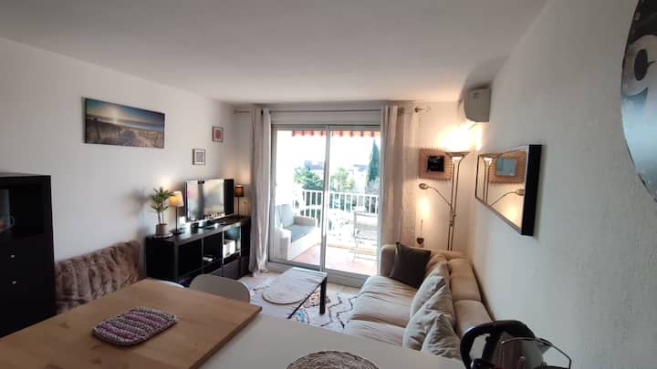 Appartement Climatisé Vue Mer Avec Piscine - Presqu'île de Giens