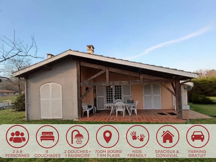 Maison Familiale Avec Terrasse Et Jardin - Vendays-Montalivet