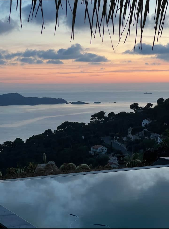 Villa Mahina, Luxe, Vue Mer, Piscine, Sauna Et Bar - Porquerolles