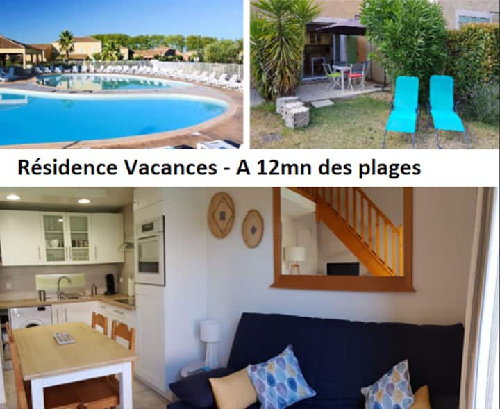 Maison Rés Vacances à 12mn Des Plages Avec Piscine - 베지에