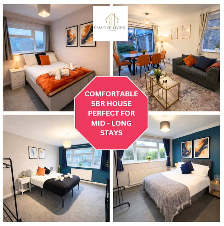 Comfortable 5 Bed | Contractors | Families - Bedford