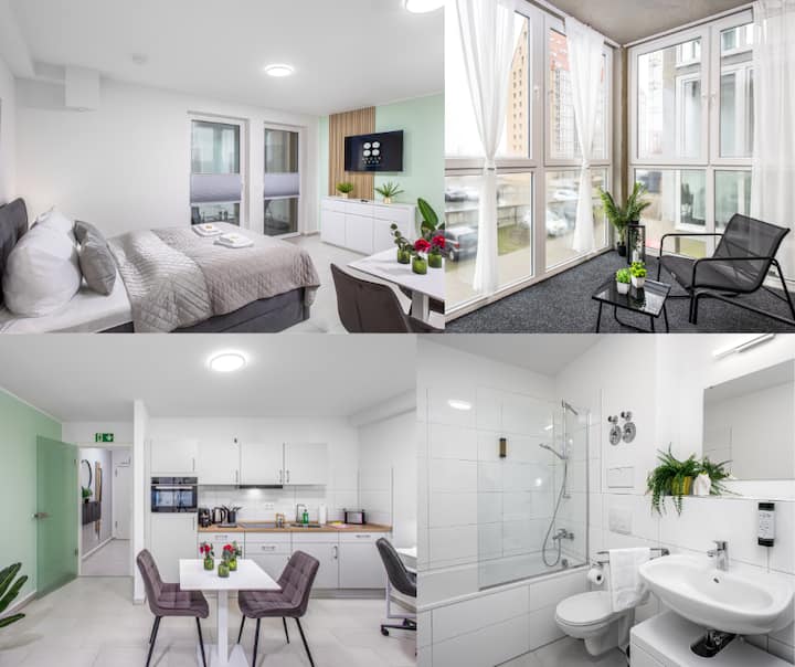 Brockheus Elbquartier | Studio | Balcony | Kitchen - Barleben