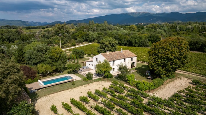 Le Mas D’auréval – Piscine Au Cœur Des Vignes - Valréas