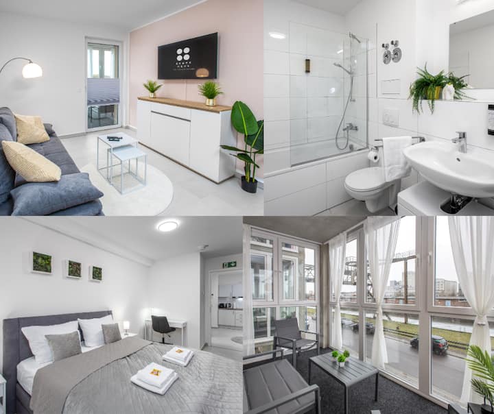 Brockheus Elbquartier | 1br | Balcony | Kitchen - Magdeburg