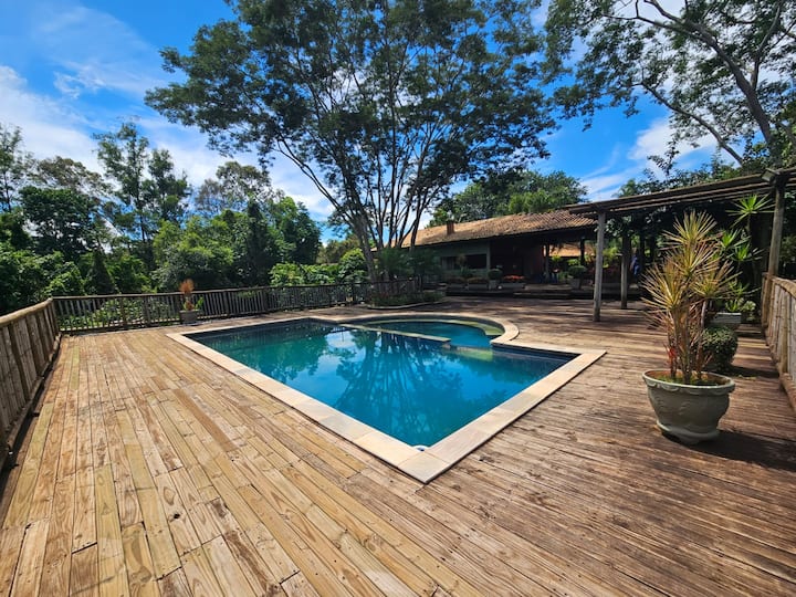 Fantástico Rancho Rio Pardo 5 Suítes Ar Piscina - Serra Azul