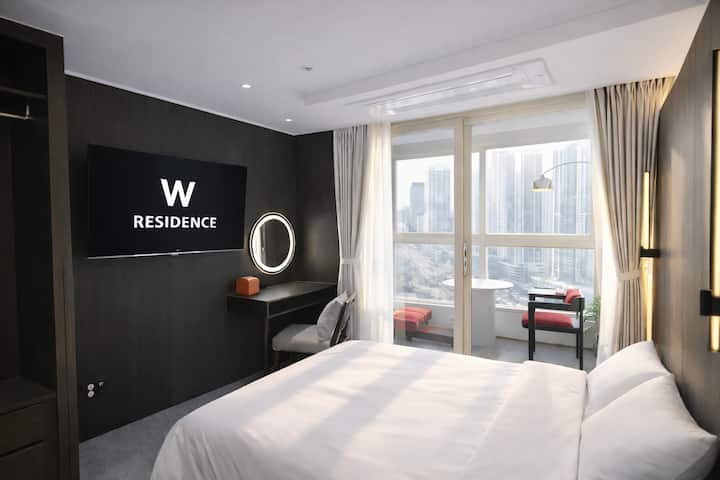 [W Residence] Ott가능, 고데기, 퀸베드, 역세권, 공항버스 - Songdo