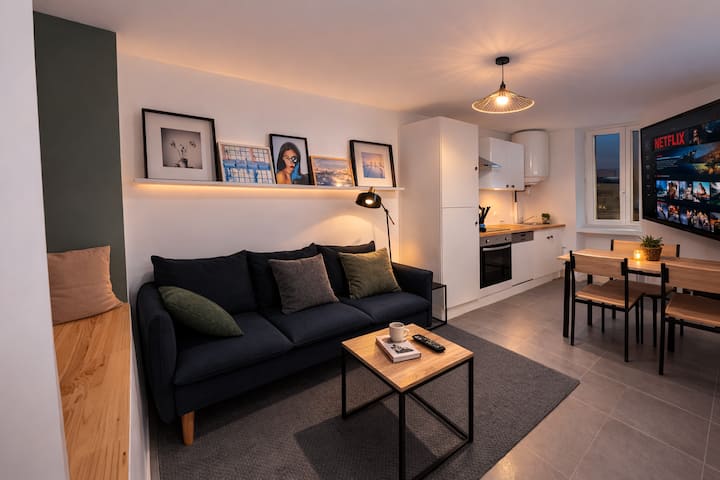 T4 • 3 Chambres Doubles • Arrivée 24/7 - Saint-Étienne