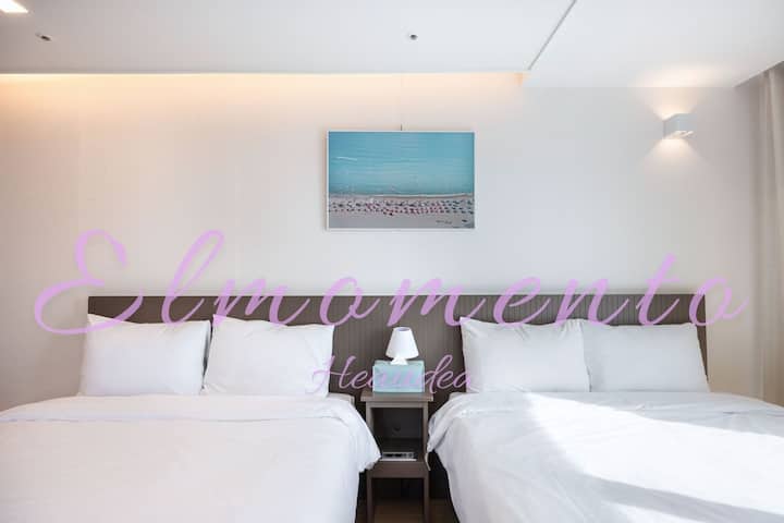 [Elmomento Haeundae]#해운대시티뷰#패밀리#취사가능#신축레지던스#퀸2 - Busan