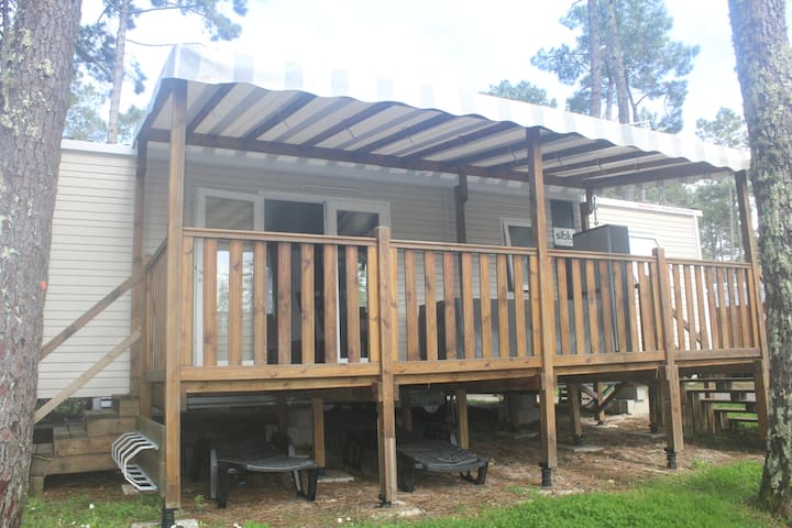 Mobil Home 3 Chambres Avec Terrasse Et Terrain - Lit-et-Mixe