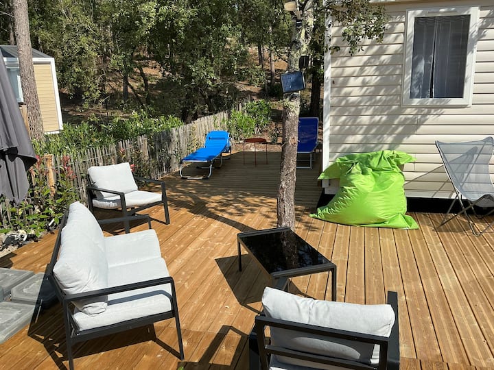 Mobil-home 3chbres,climatisé,belle Terrasse Bois. - Étang de Lacanau