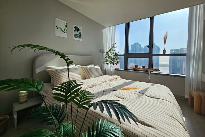 송도 초고층 씨티뷰 오션뷰 감성숙소 청결관리-달빛축제공원역-더존스테이 - Incheon