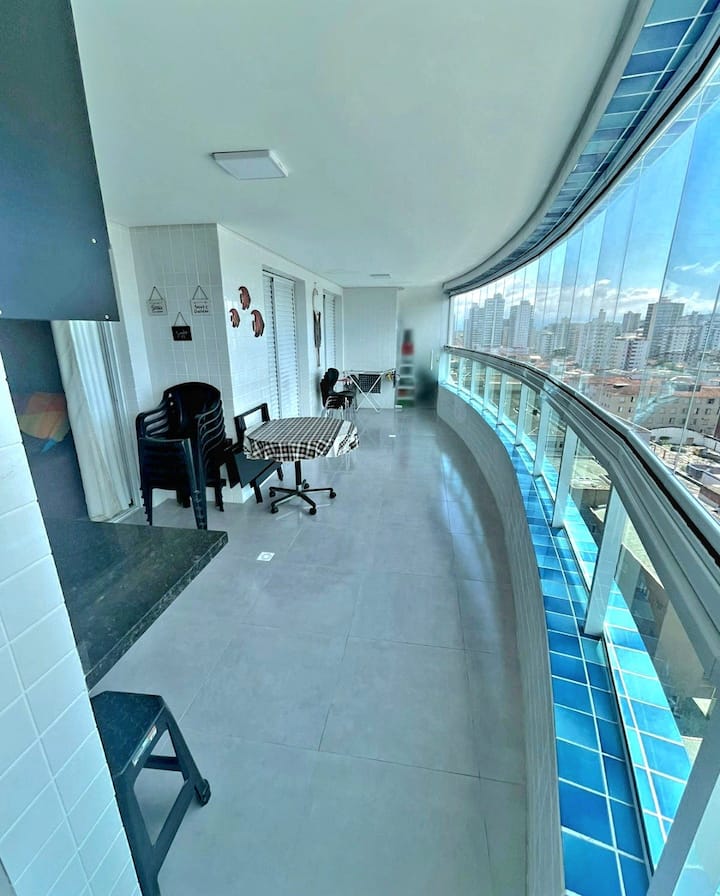 Apto 2 Qtos. Uma Suite, Wi-fi 150m Praia,vista Mar - Praia Grande