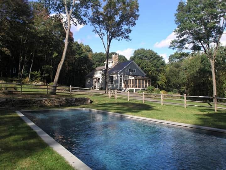 New Architect Estate | Pool On 5 Private Acres - Bantam Lake, CT