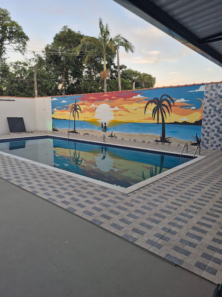 Espaço Com Piscina E Churrasqueira P/ Festas - ソロカバ