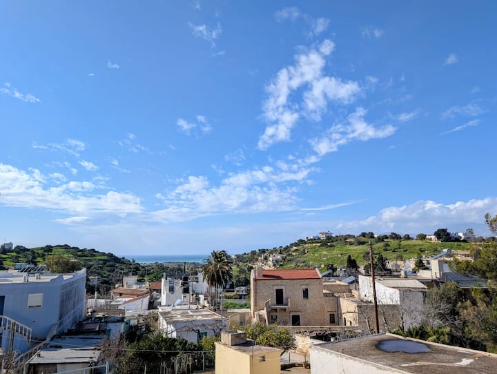 Spitichará, Dachterrasse, Meerblick, Pitsidia - Pitsidia