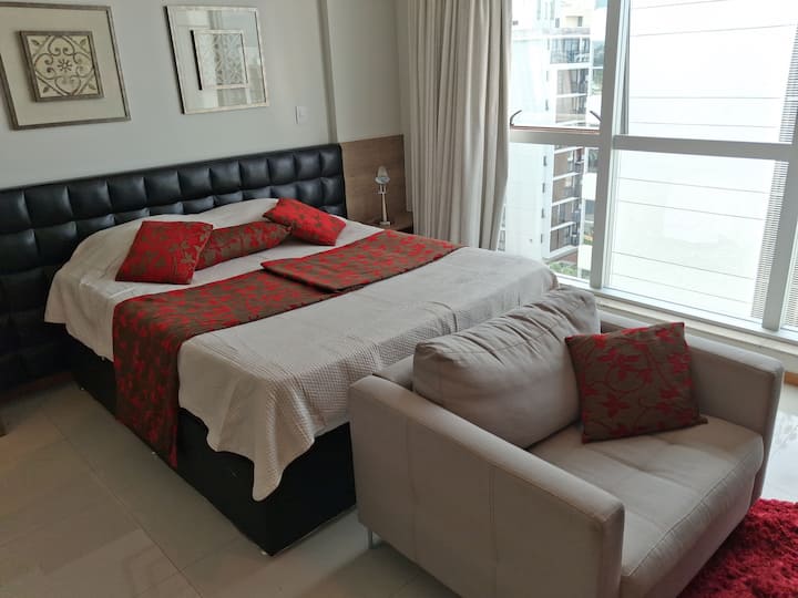 Flat Bem Decorado No Jade Hotel Com Infraestrutura - 브라질