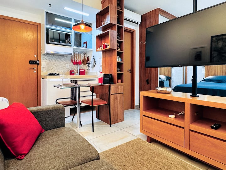 Estúdio Com Piscina, Sauna E Academia - Brazil