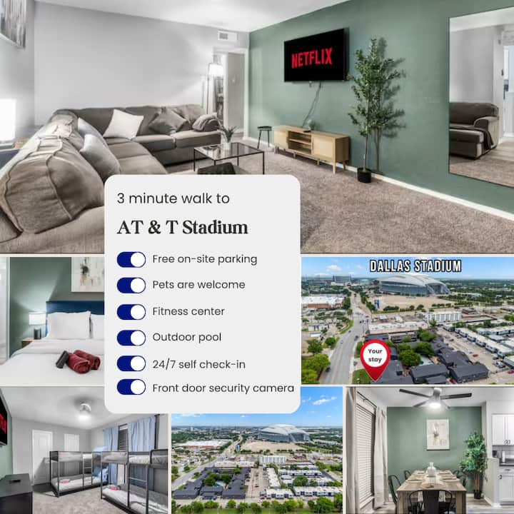 0.2mi/0.3km To Dallas Stadium |3 Br| +Free Parking - Arlington, TX