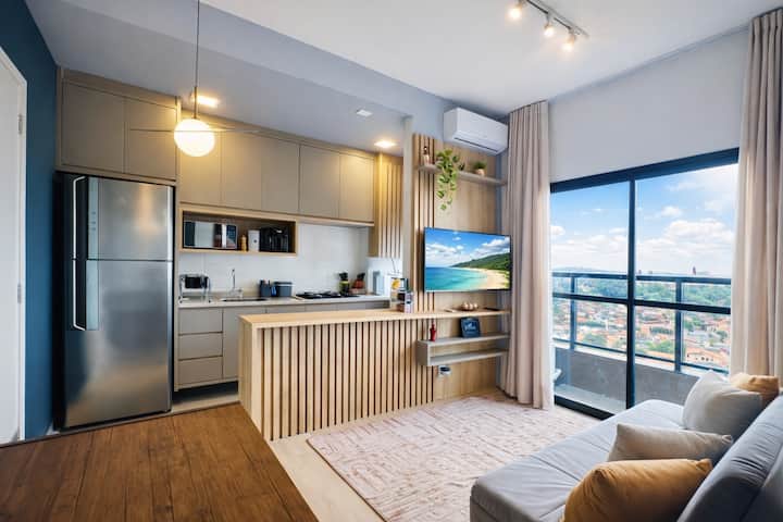 1 Quarto • Vista • Ar Cond • Próx Cambuí | Vf709 - 