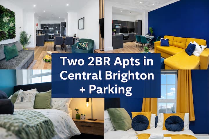 Two Apts Central Brighton + Free Parking Sleeps 12 - Sussex