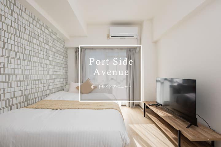 【Portside  Avenue】ダブルベッド1台　キッチン・洗濯機付　 禁煙　② - Fukuoka
