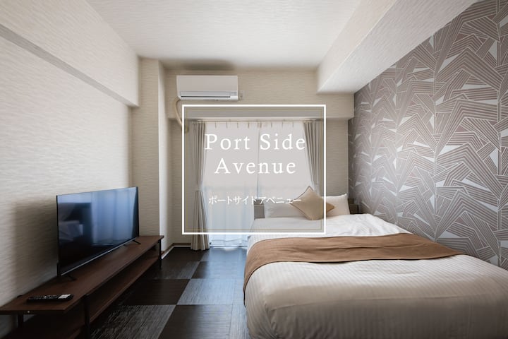 【Portside  Avenue】ダブルベッド1台　キッチン・洗濯機付　 禁煙　③ - 天神