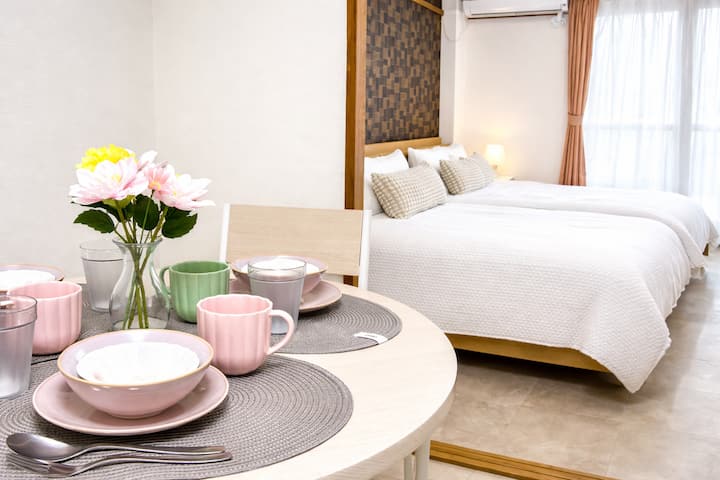 Namba 7 Min | 5 Min Tsuruhashi Stn | 2 Beds 3 Ppl - Osaka