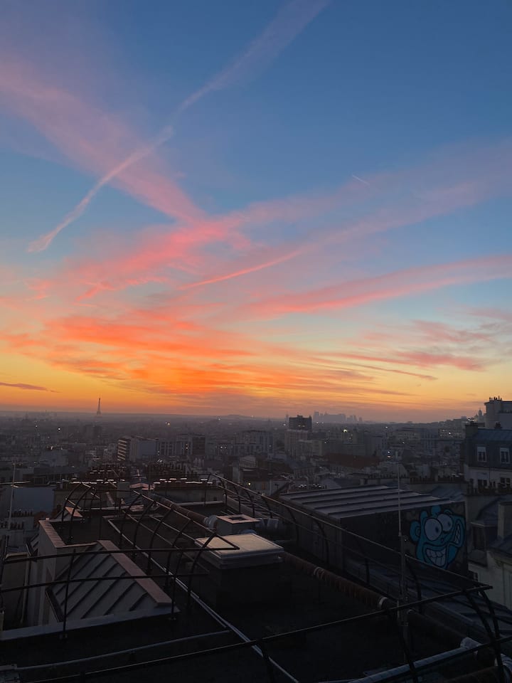 Studio Lumineux - Vue Panoramique Paris Belleville - Paris