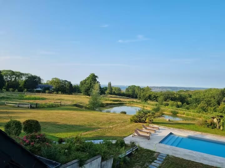 Grande Villa-vue Mer-piscine-10pers-6chbr-sdb-3,5h - Cabourg