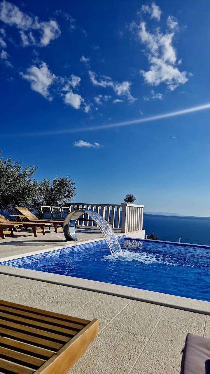 Villa Conte  Luxe Sea View  Heated Pool  Sauna - Omiš