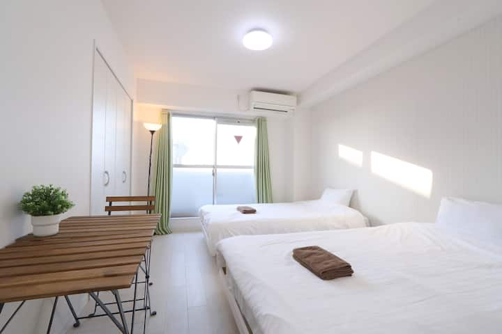 201【 Umio House 花園 】自炊Ok！大阪観光に最適！1kツインルーム27.90㎡ - Osaka, Japan