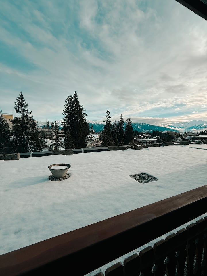 Studio Avec Vue Spectaculaire Au Pied Des Pistes - Vercorin